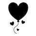 Heart Balloon SVG, Heart Balloon Silhouette, Love Heart Clipart, Heart ...