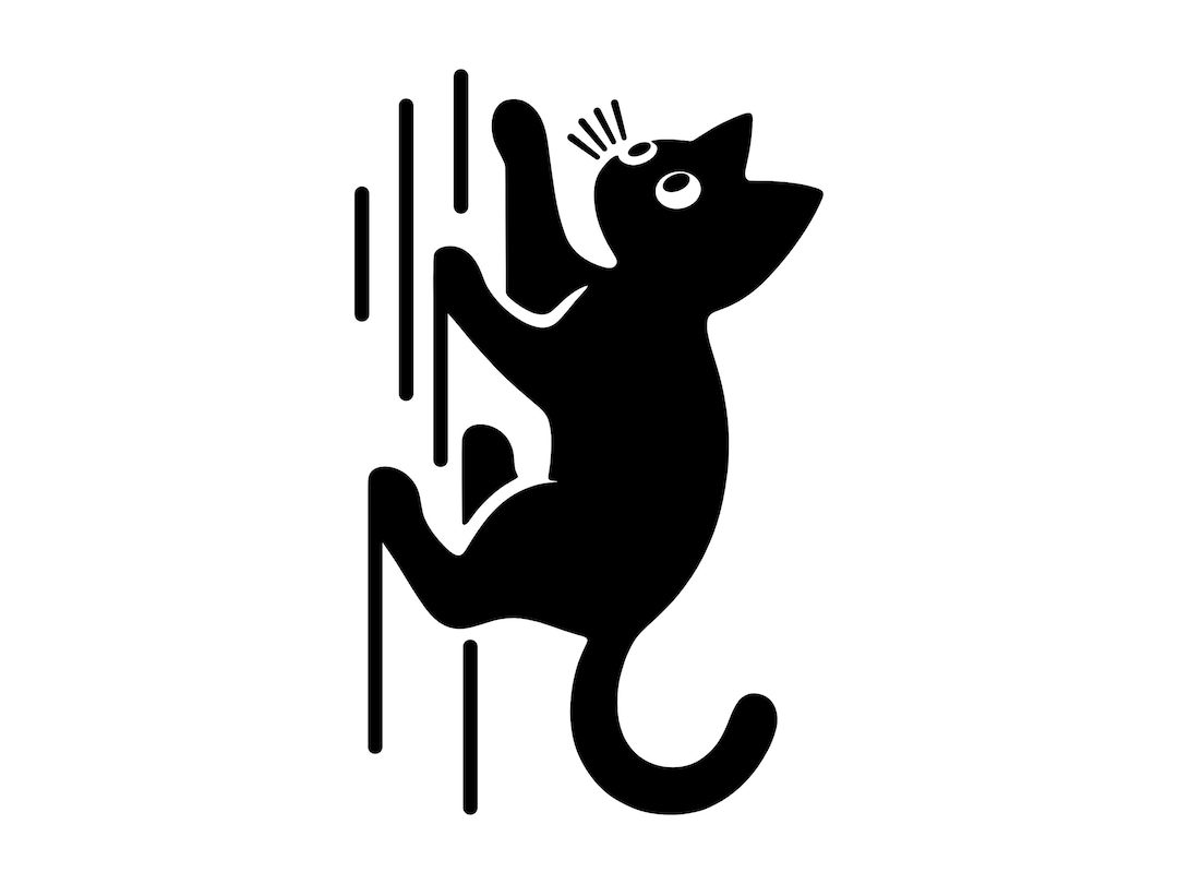 Climbing Cat SVG - Cat Climbing Wall Funny Animal Kitty Printable Clip ...