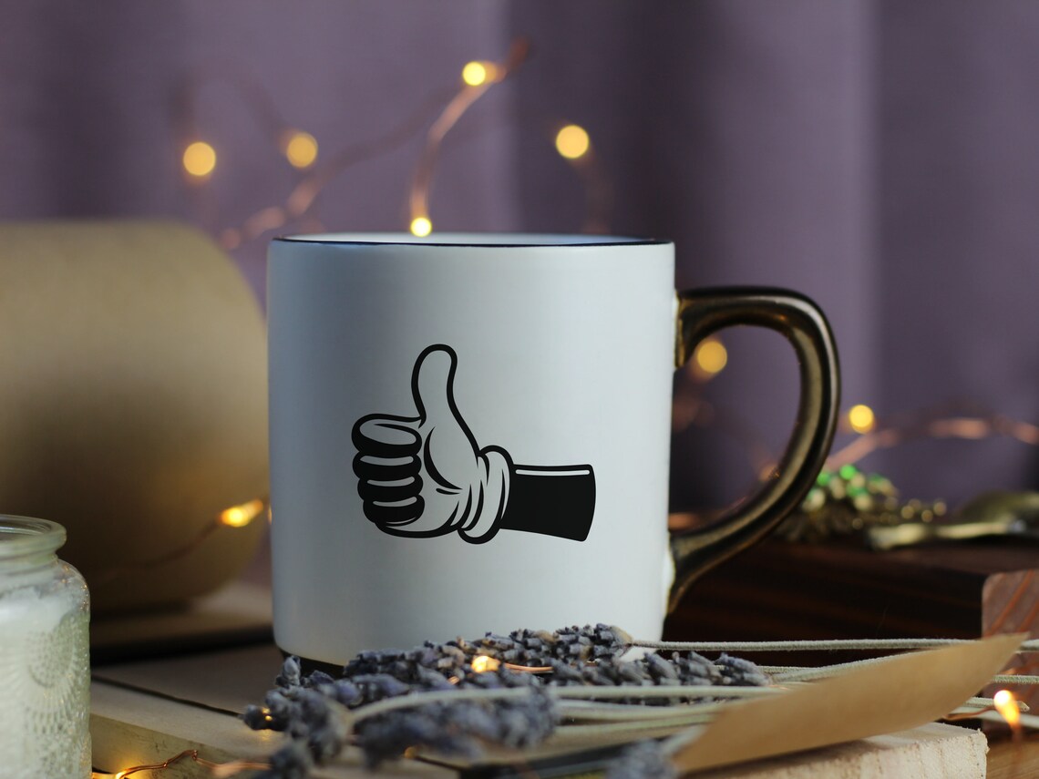 Thumbs up SVG - Retro Cartoon Hand Sign Gesture Printable Clip Art Cut ...