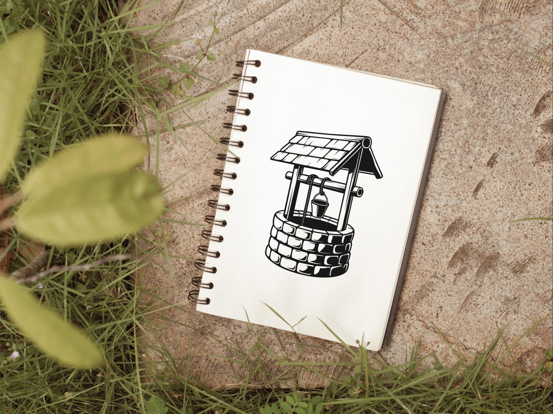 Water Well SVG - Wishing Well Rustic Stone Well Bucket Well Printable ...