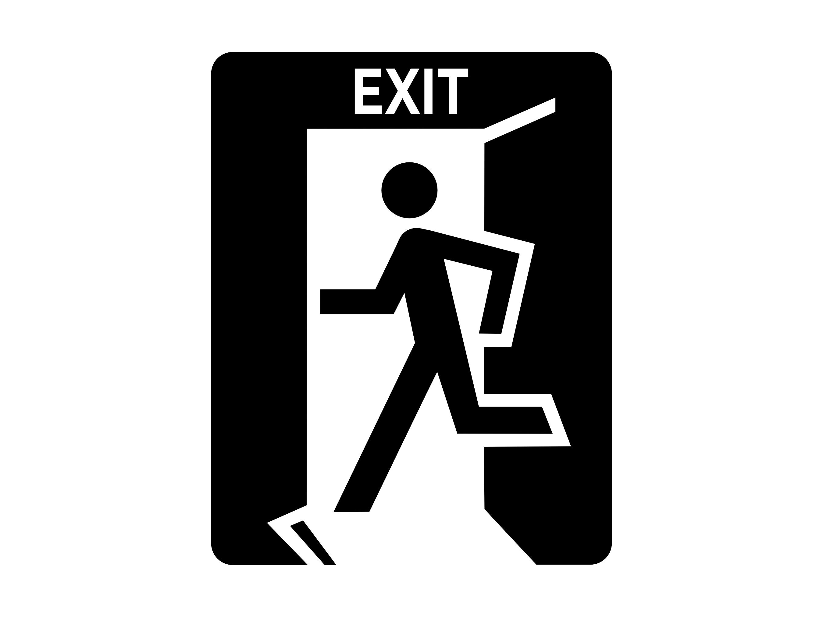 Exit Door SVG - Emergency Exit Escape Route Doorway Sign Silhouette ...