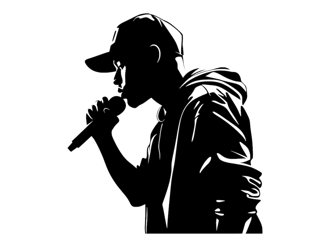 Rapper SVG - Hip Hop Singer Rap Music Performer Silhouette Clip Art Cut ...