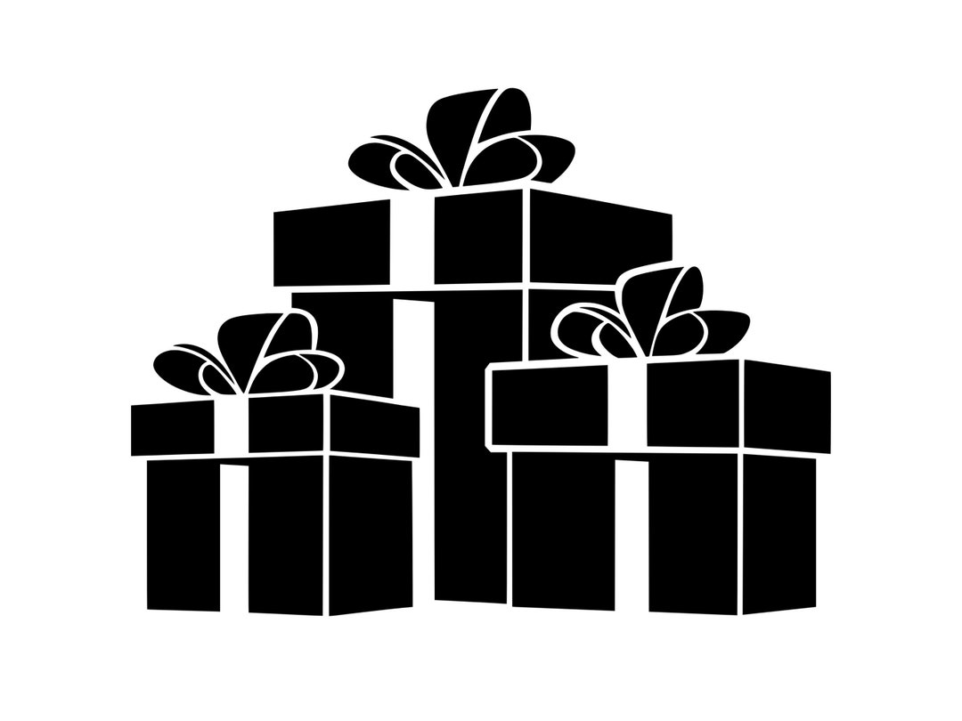 Christmas Presents SVG - Christmas Wrapped Gifts Printable Clip Art Cut ...