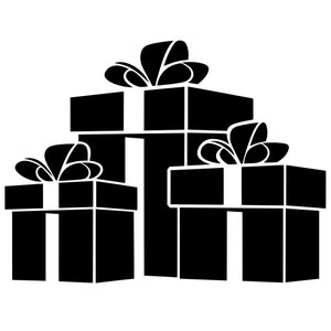 Christmas Presents SVG - Christmas Wrapped Gifts Printable Clip Art Cut ...