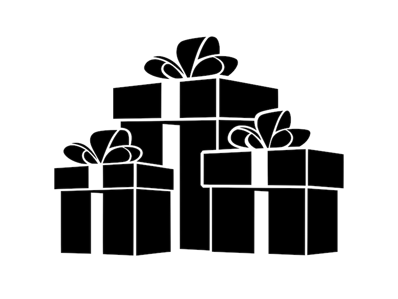 Christmas Presents SVG - Christmas Wrapped Gifts Printable Clip Art Cut ...