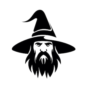 Wizard Head SVG - Fantasy Wizard Magic Sorcerer Silhouette Clipart Cut ...