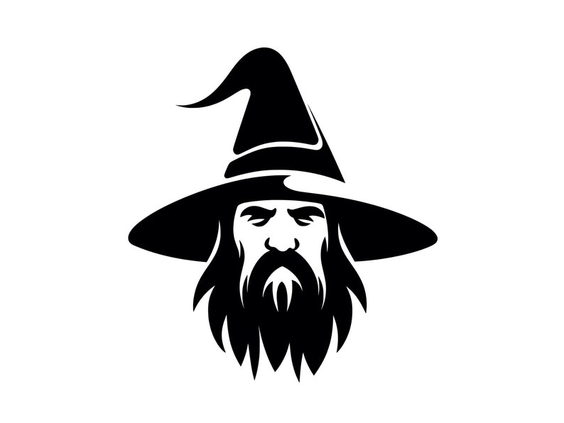 Wizard Head SVG - Fantasy Wizard Magic Sorcerer Silhouette Clipart Cut ...
