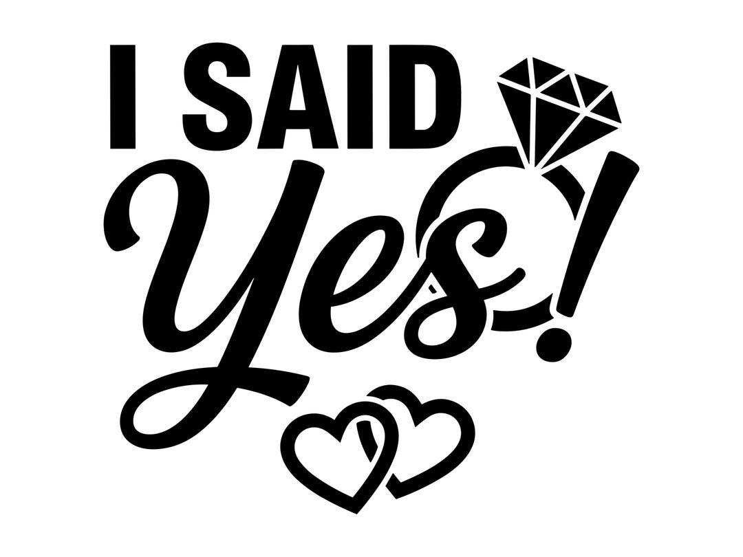 I Said Yes SVG - Engagement Announcement Bride to Be Wedding Proposal ...