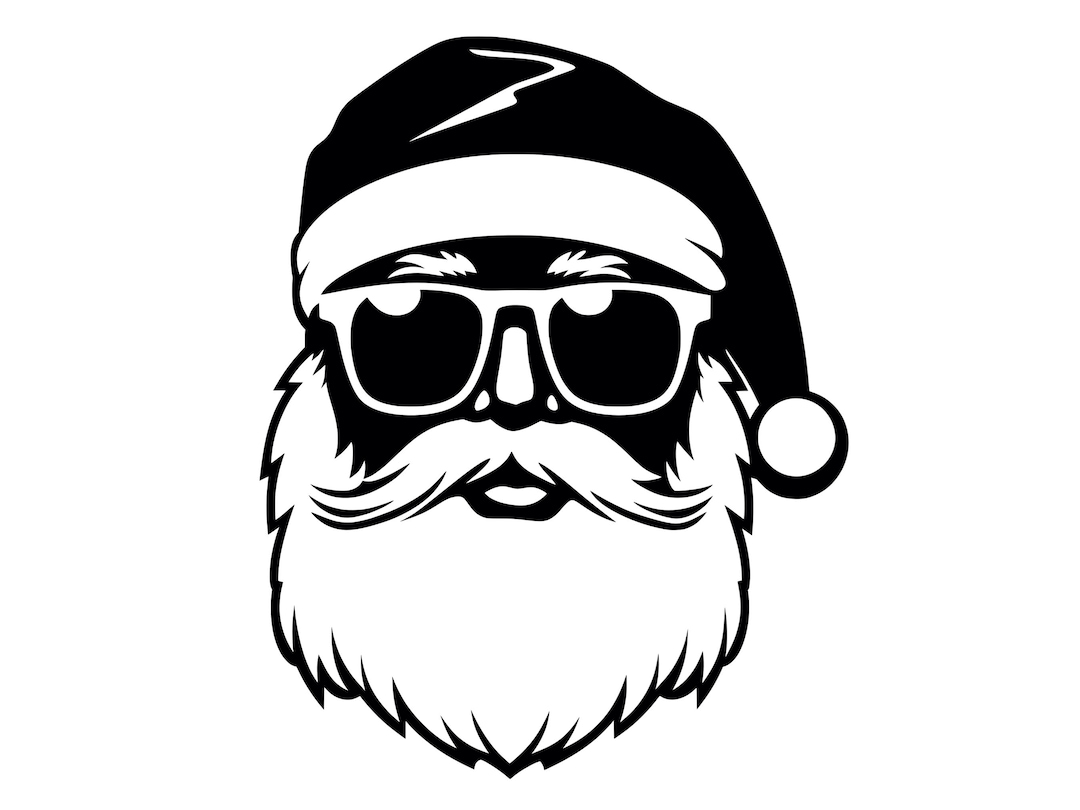 Cool Santa SVG - Santa Claus Sunglasses Father Christmas Printable Clip ...