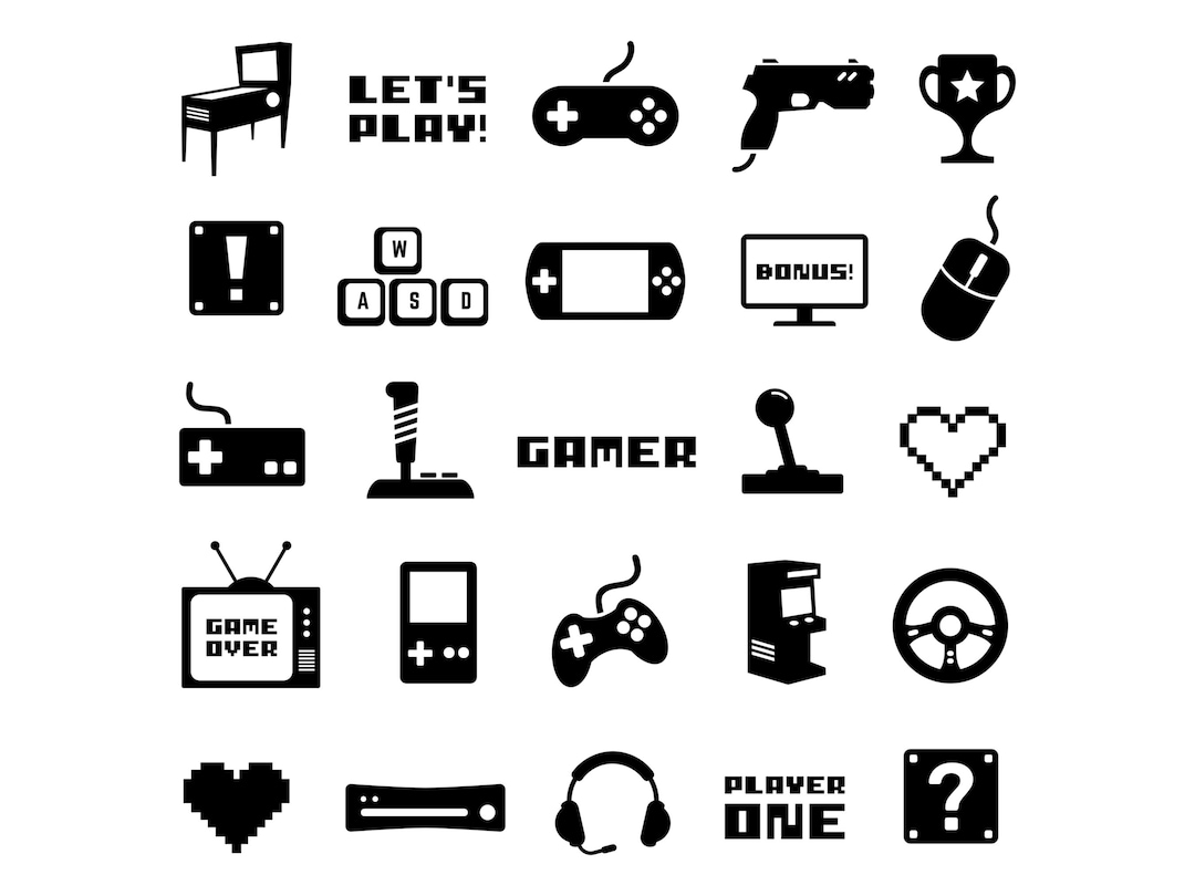 Video Game Clip Art Black And White
