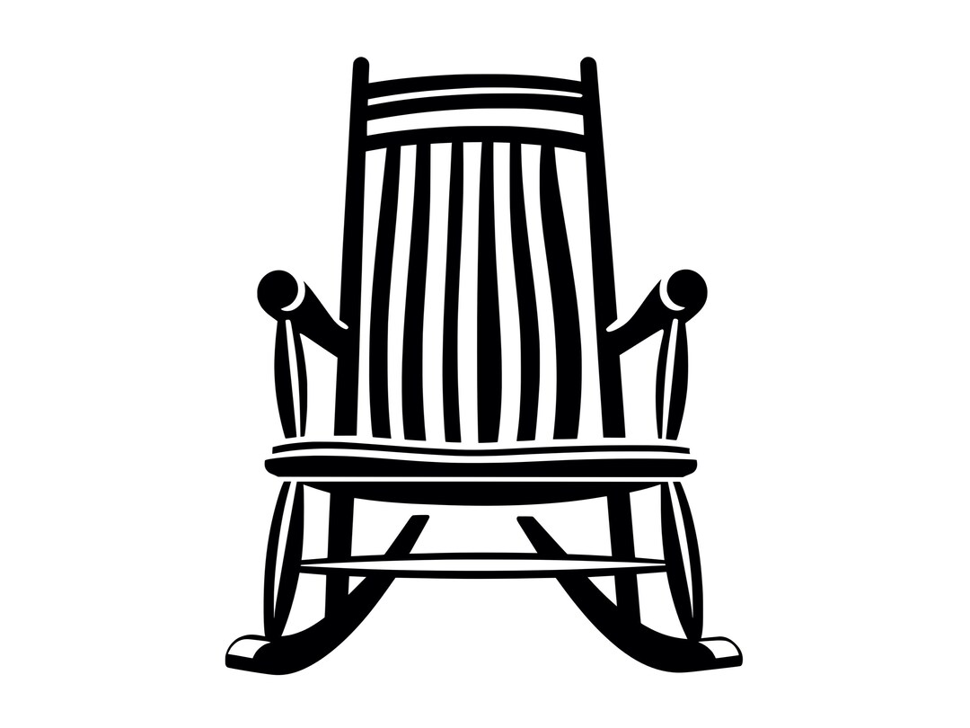 Rocking Chair SVG - Arm Chair Rocker Porch Wooden Seat Printable Clip ...