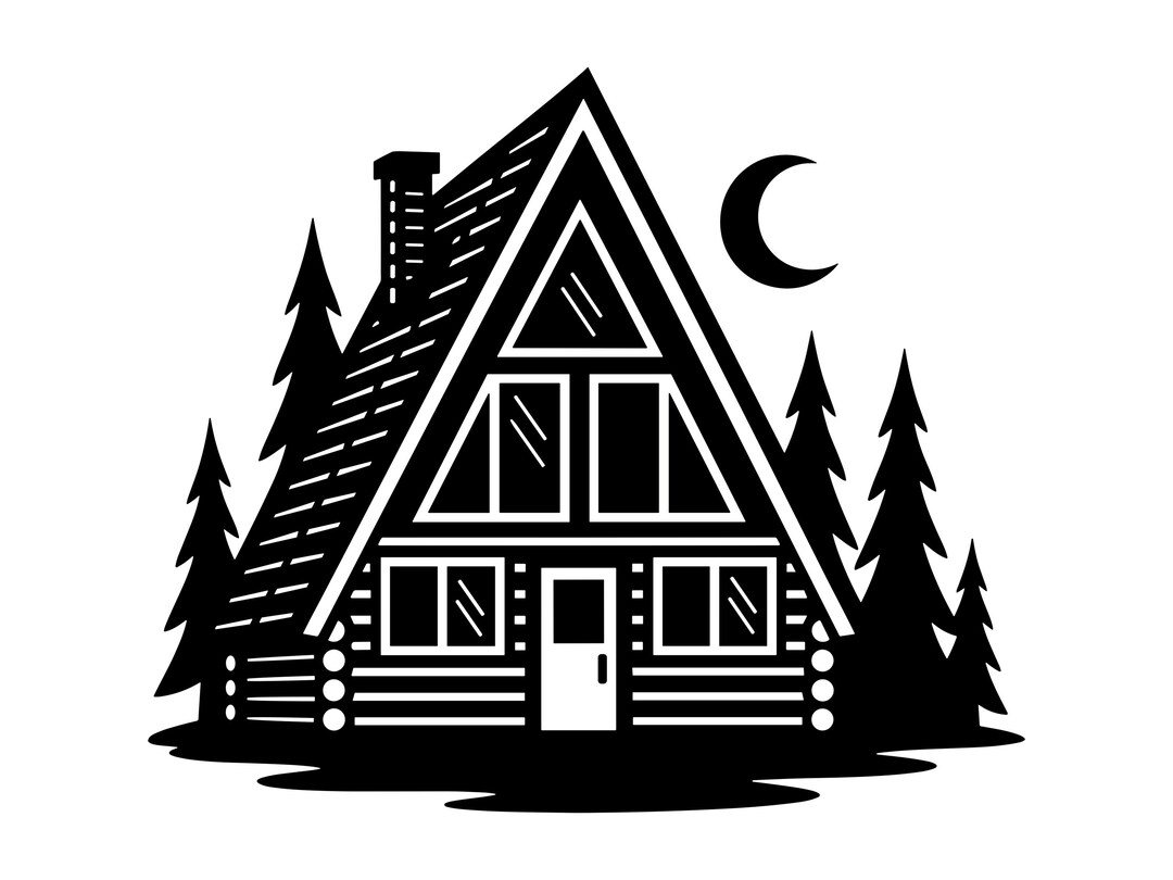 A Frame Cabin SVG - Mountain Retreat Forest Lodge Nature Getaway Woods ...