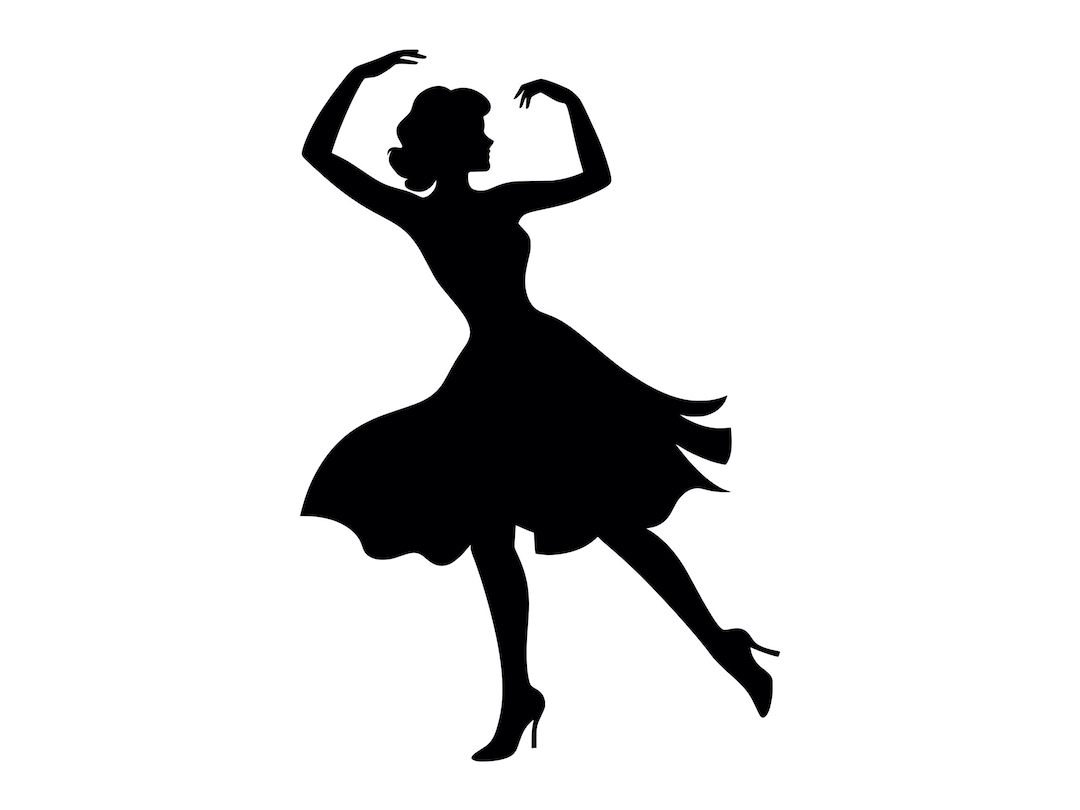 Dancing Woman SVG - Party Dancer Girl Dancing Silhouette Clip Art Cut ...