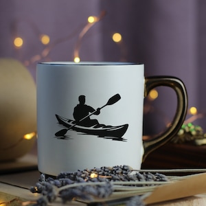 Kayaker SVG - Man Kayaking Silhouette Clipart Cut File, Instant ...