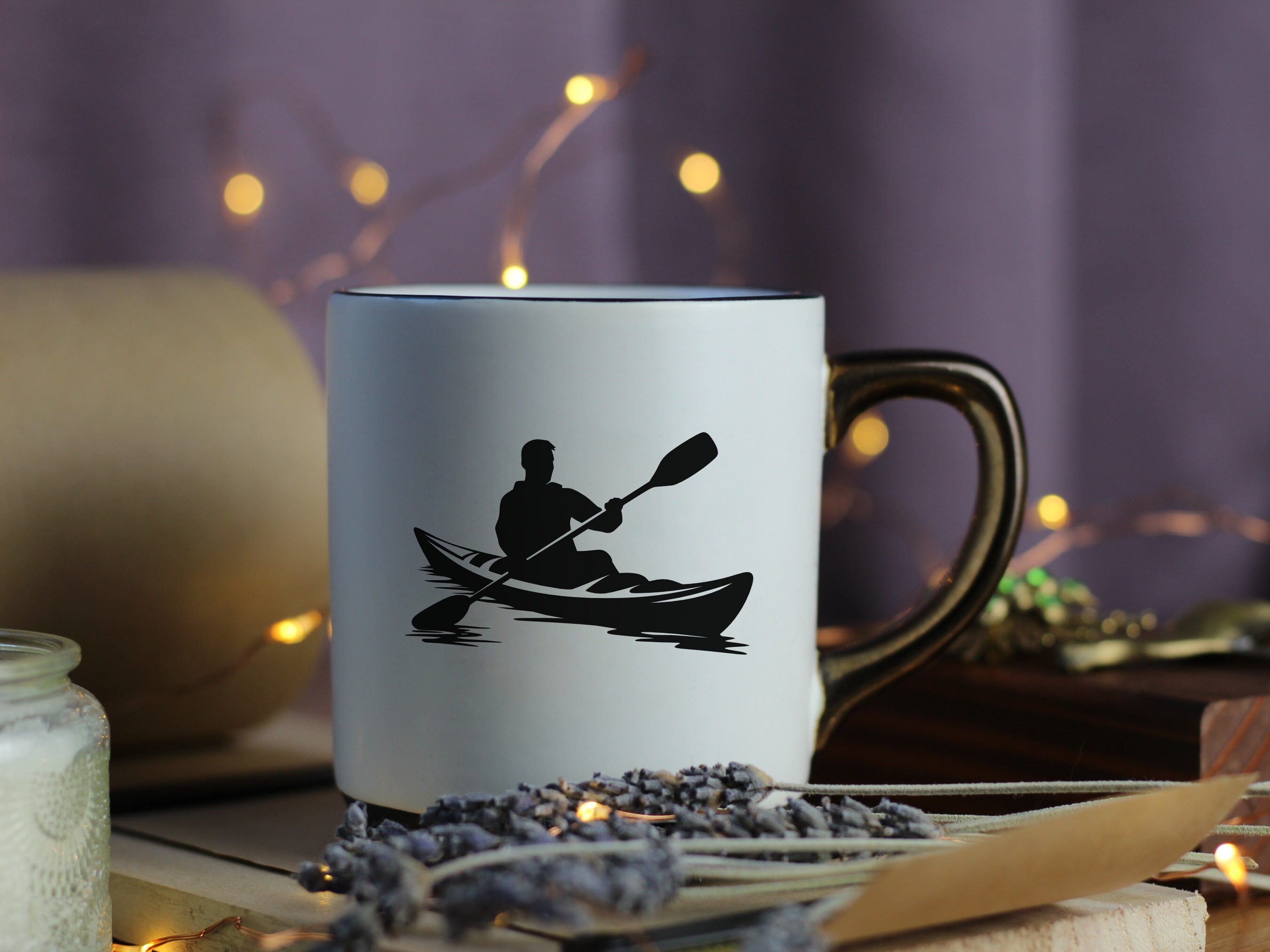 Kayaker SVG Man Kayaking Silhouette Clipart Cut File - Etsy