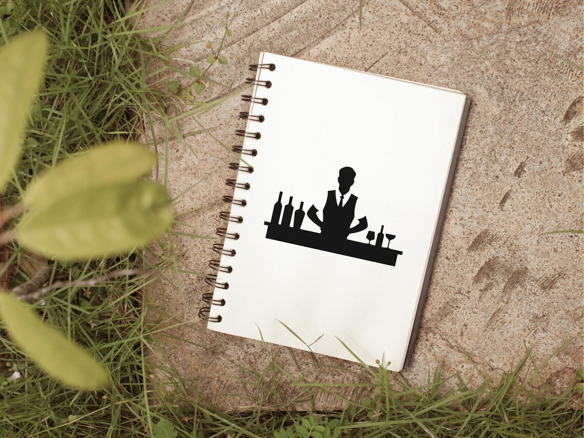 Bartender SVG - Bar Counter Pub Beer Wine Drinks Nightlife Silhouette ...