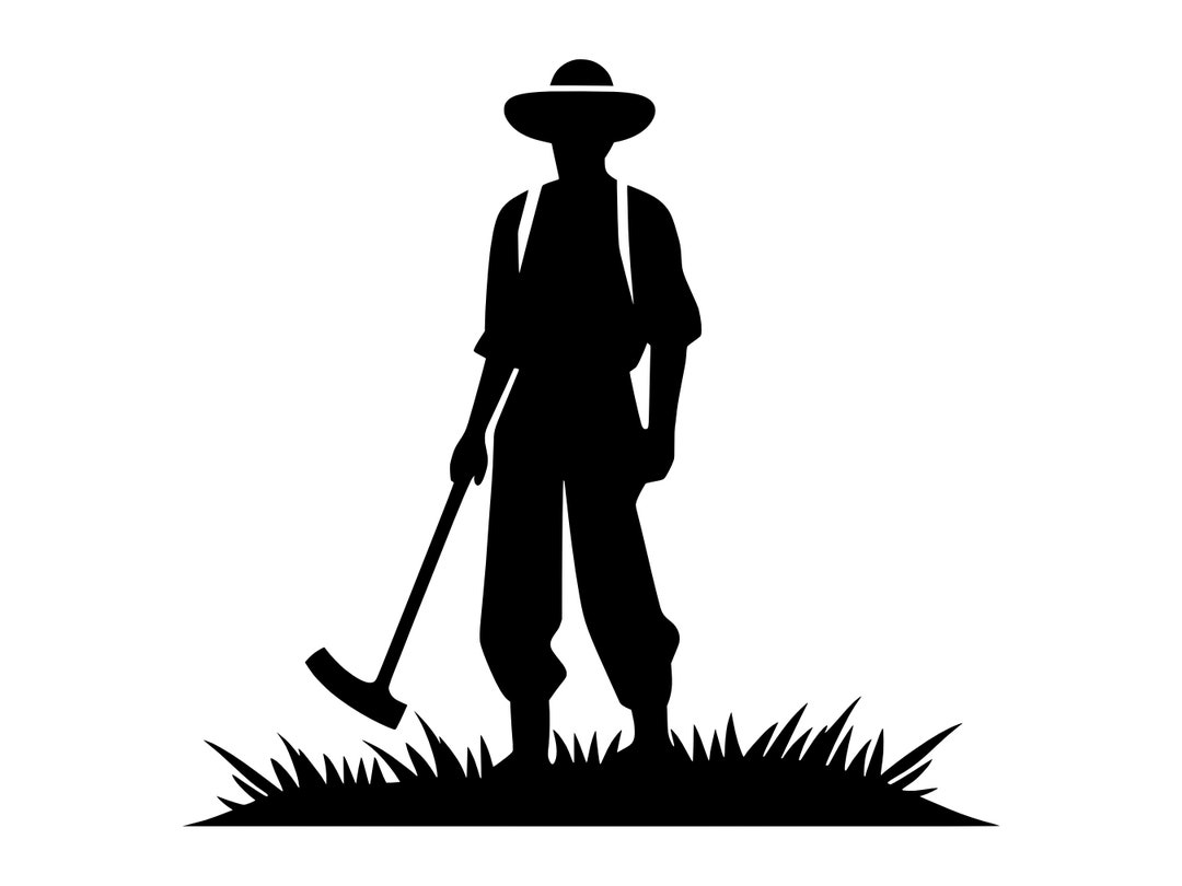 Farmer SVG - Farm Hand Field Worker Rancher Gardener Silhouette Clip ...