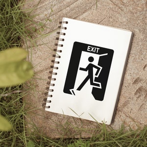 Exit Door SVG - Emergency Exit Escape Route Doorway Sign Silhouette ...