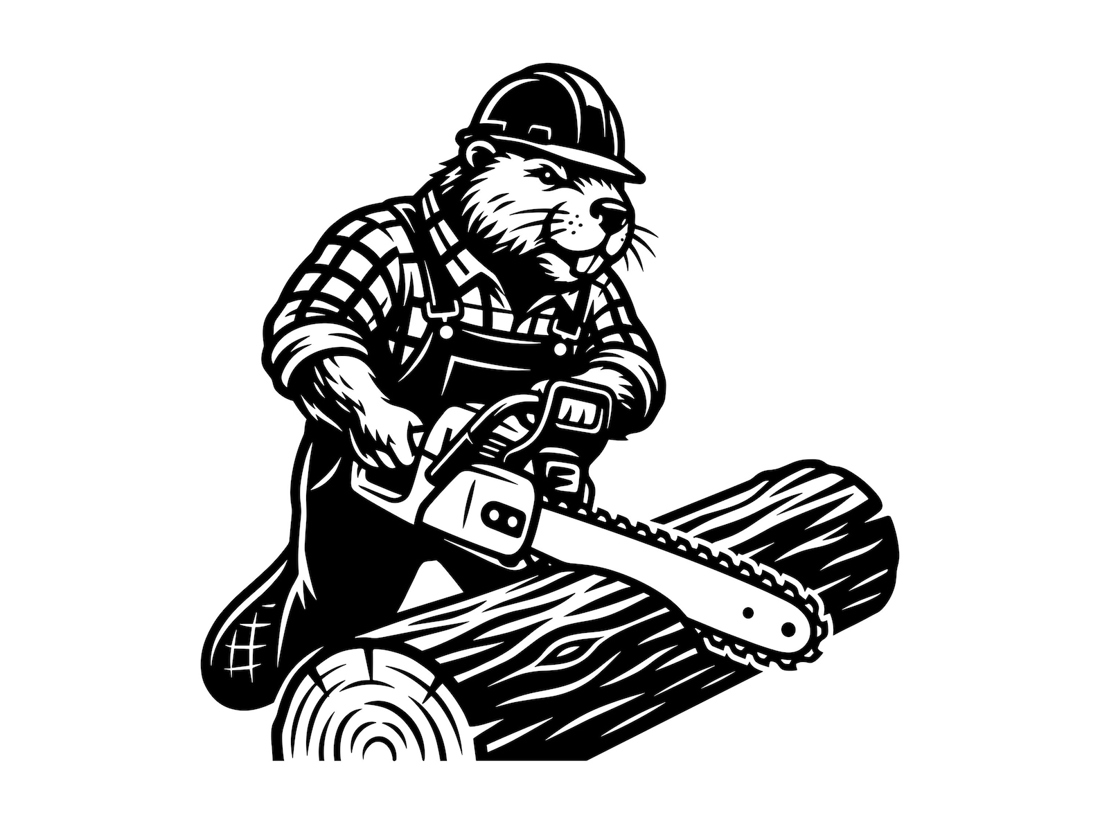 Chainsaw Beaver SVG - Lumberjack Animal Woodland Worker Tree Cutting ...