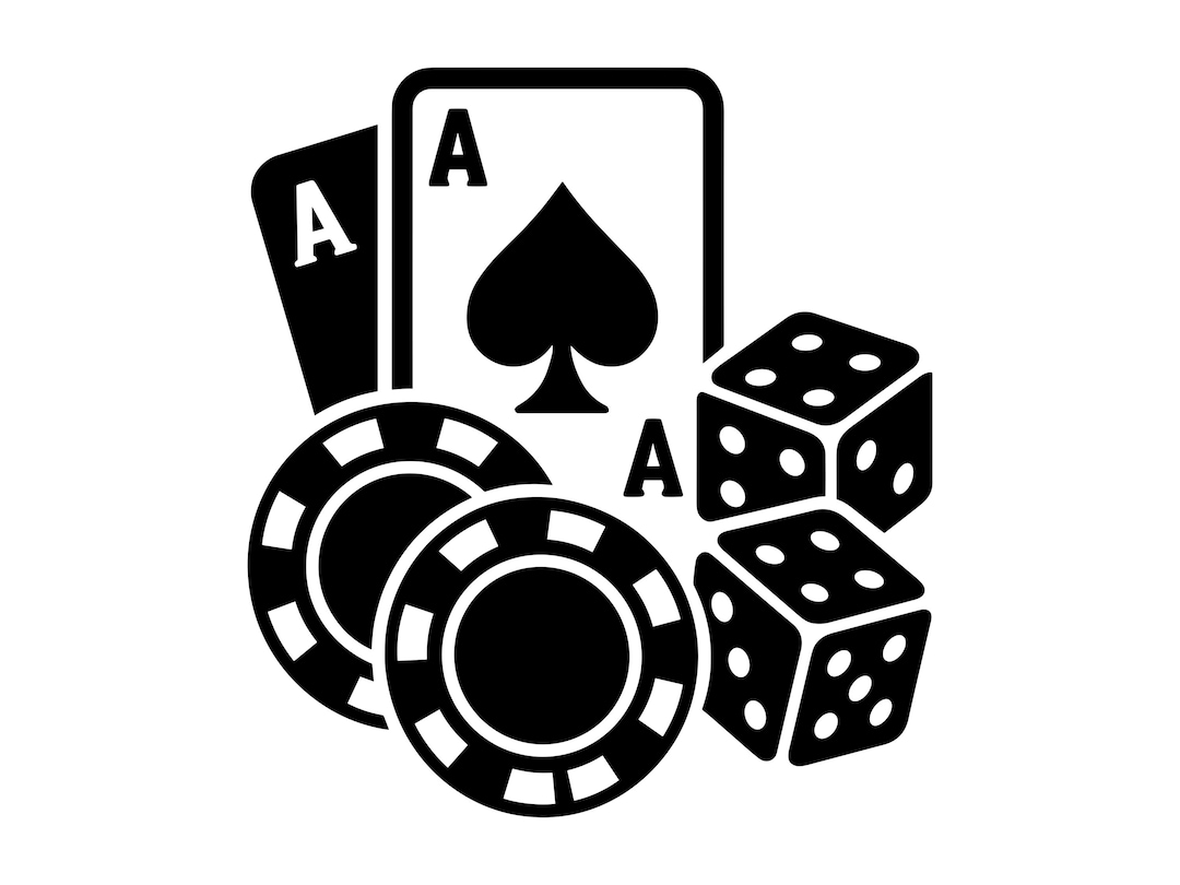 Casino Night SVG - Poker Chips Playing Cards Dice Gambling Party Game ...