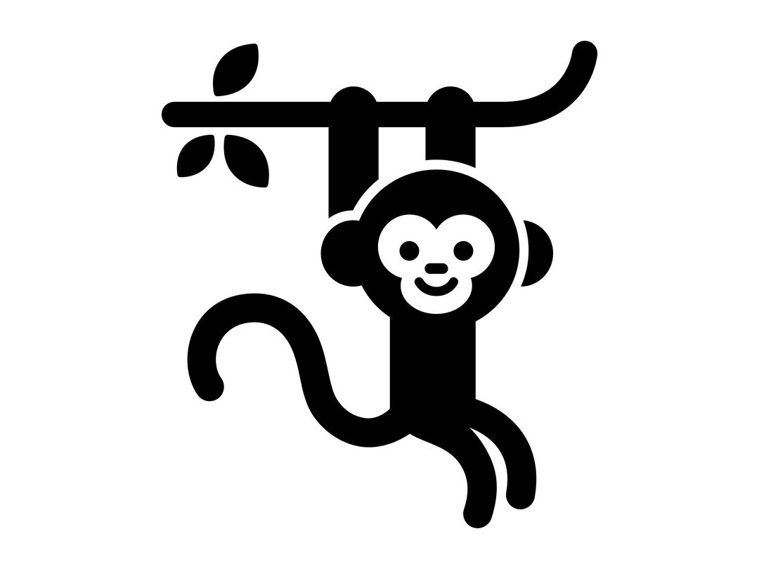 Monkey SVG - Hanging Monkey Jungle Wildlife Animals Printable Clip Art ...