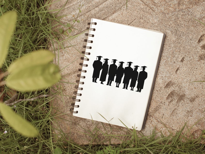 Graduation Students SVG - College Graduation Ceremony Silhouette Clip ...