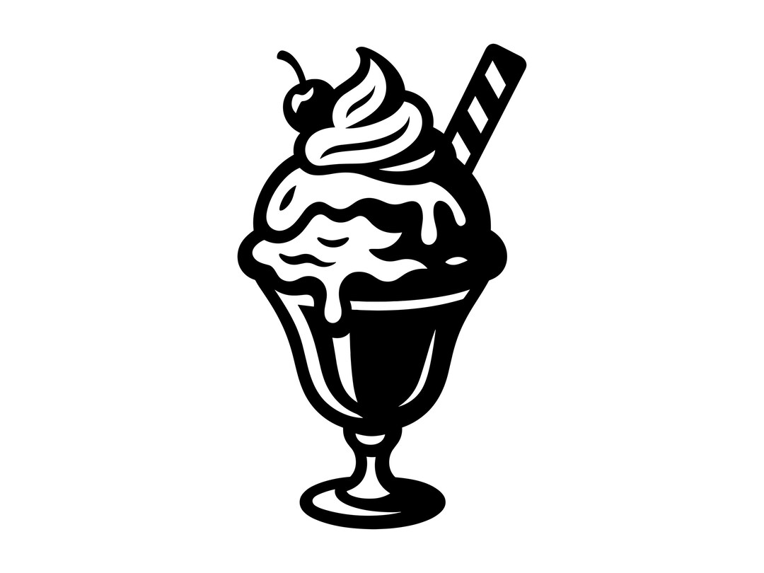 Ice Cream Sundae SVG - Dessert Food Summer Treat Cherry Whipped Cream ...
