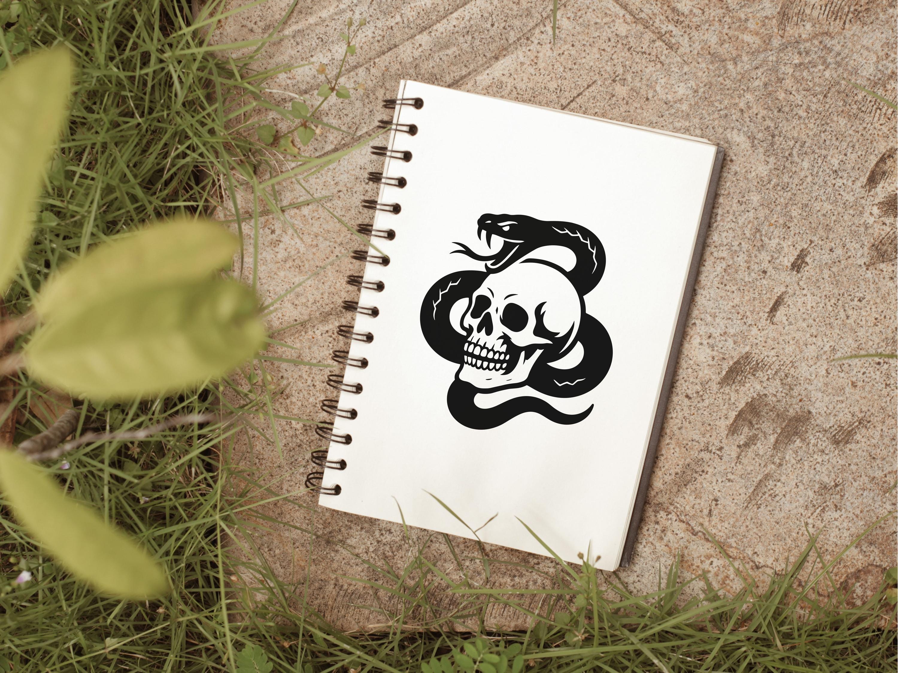 Skull Snake SVG - Gothic Tattoo Dark Art Halloween Horror Macabre Skull ...