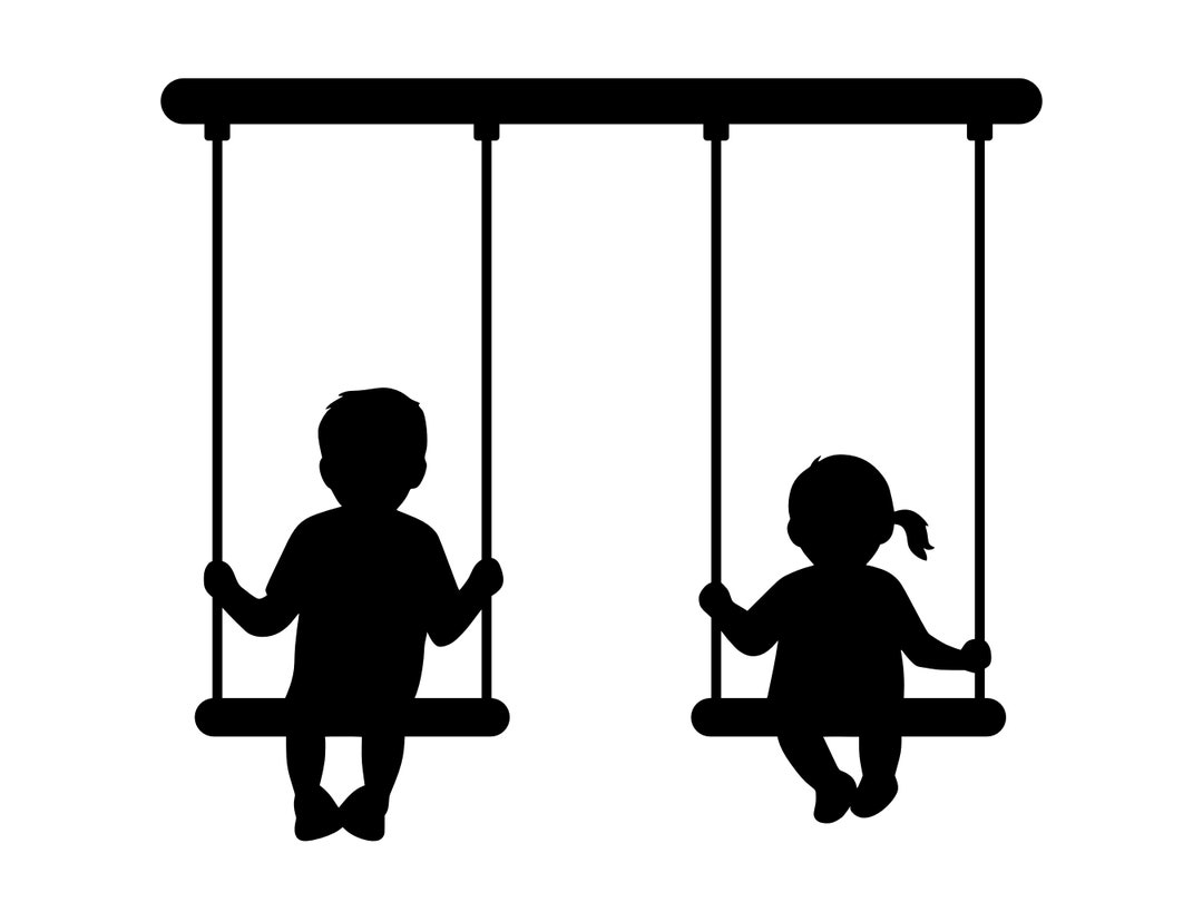 Swing Set SVG - Kids Playground Swings Childhood Silhouette Clip Art ...