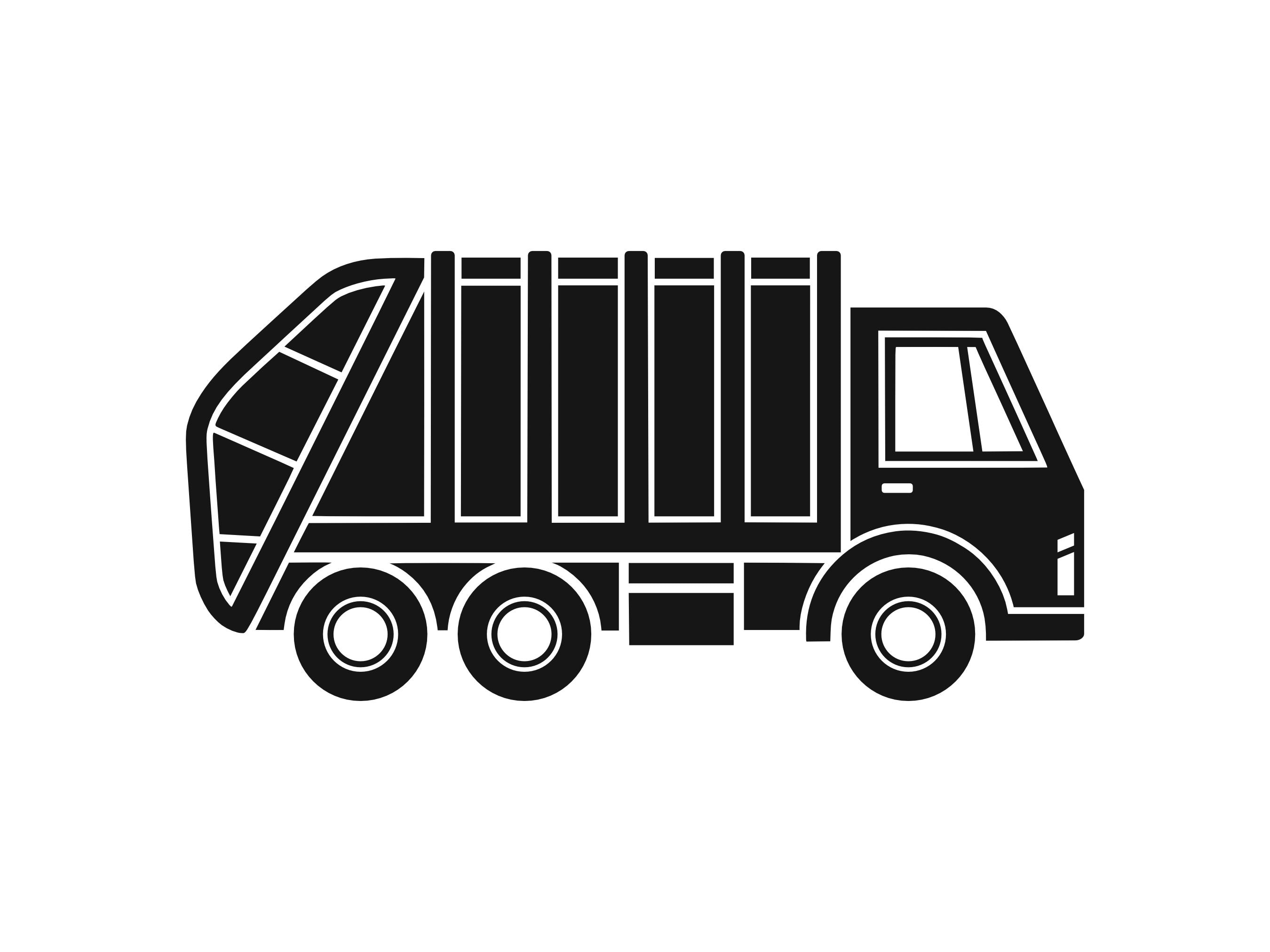 Garbage Truck SVG - Rubbish Pickup Waste Collection Trash Printable ...