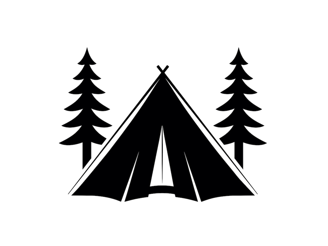 Camping Tent SVG - Camp Hiking Outdoors Survival Shelter Silhouette ...