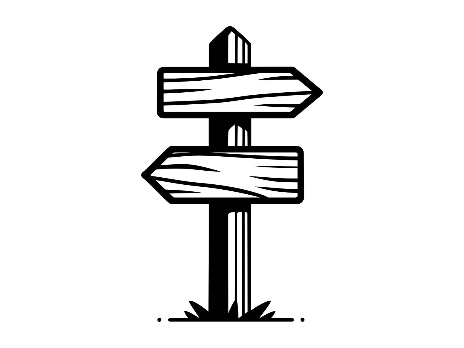 Wooden Sign Post SVG - Trail Marker Direction Arrow Sign Printable Clip ...