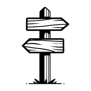 Wooden Sign Post SVG - Trail Marker Direction Arrow Sign Printable Clip ...