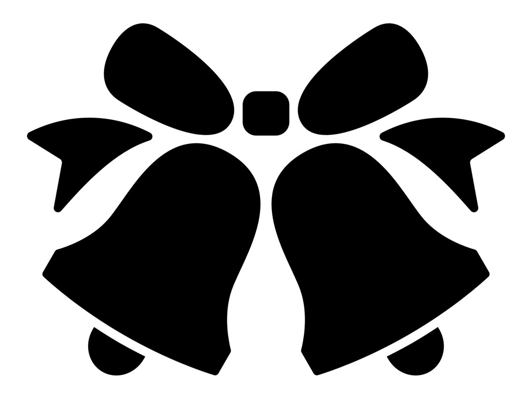 Christmas Bells SVG, Wedding Bells SVG, Bells and Bow Silhouette ...