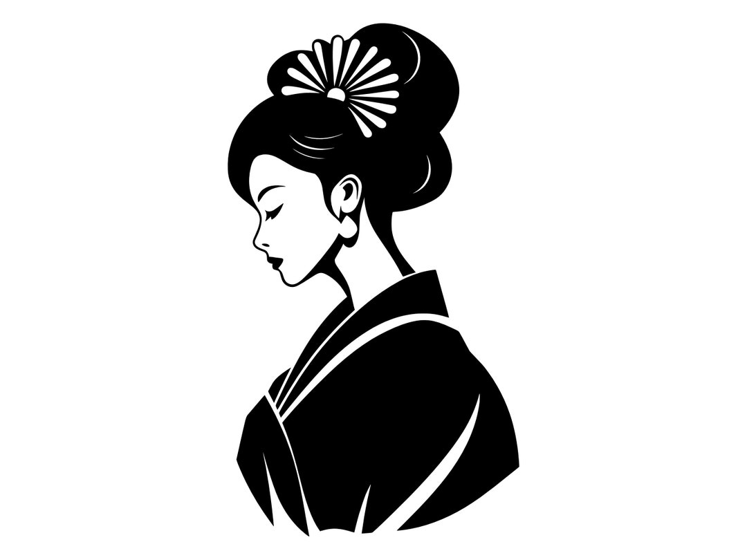 Traditional Asian Woman SVG - Chinese Japanese Woman Silhouette Clip ...