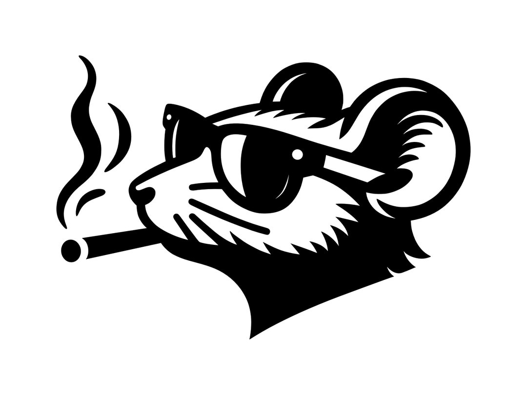 Cool Rat SVG Rat in Sunglasses Smoking Hipster Rodent Silhouette Clip ...