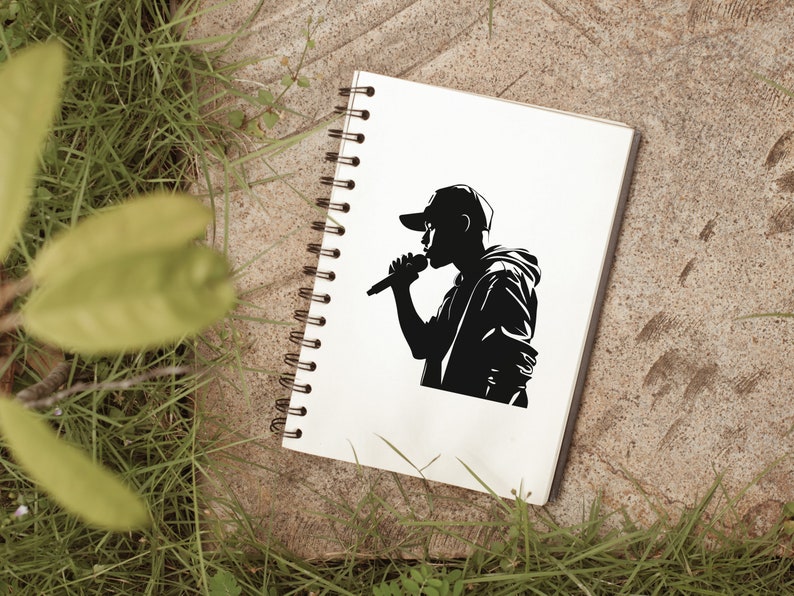 Rapper SVG - Hip Hop Singer Rap Music Performer Silhouette Clip Art Cut ...