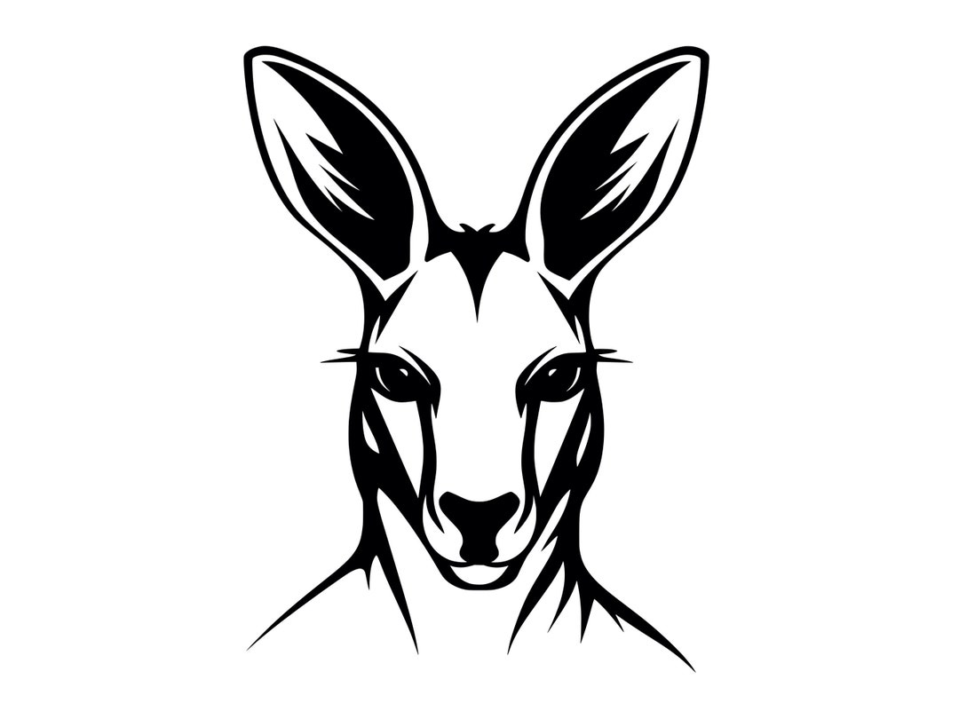 Kangaroo SVG - Australian Animal Wildlife Kangaroo Face Silhouette Clip ...