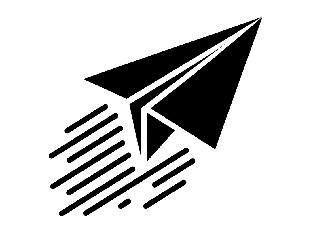 Paper Airplane SVG - Paper Plane Origami Plane Glider Silhouette Clip ...