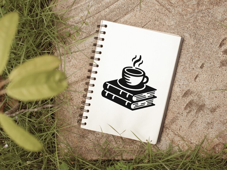 Books and Coffee SVG - Reading Bookworm Cafe Study Printable Clip Art ...