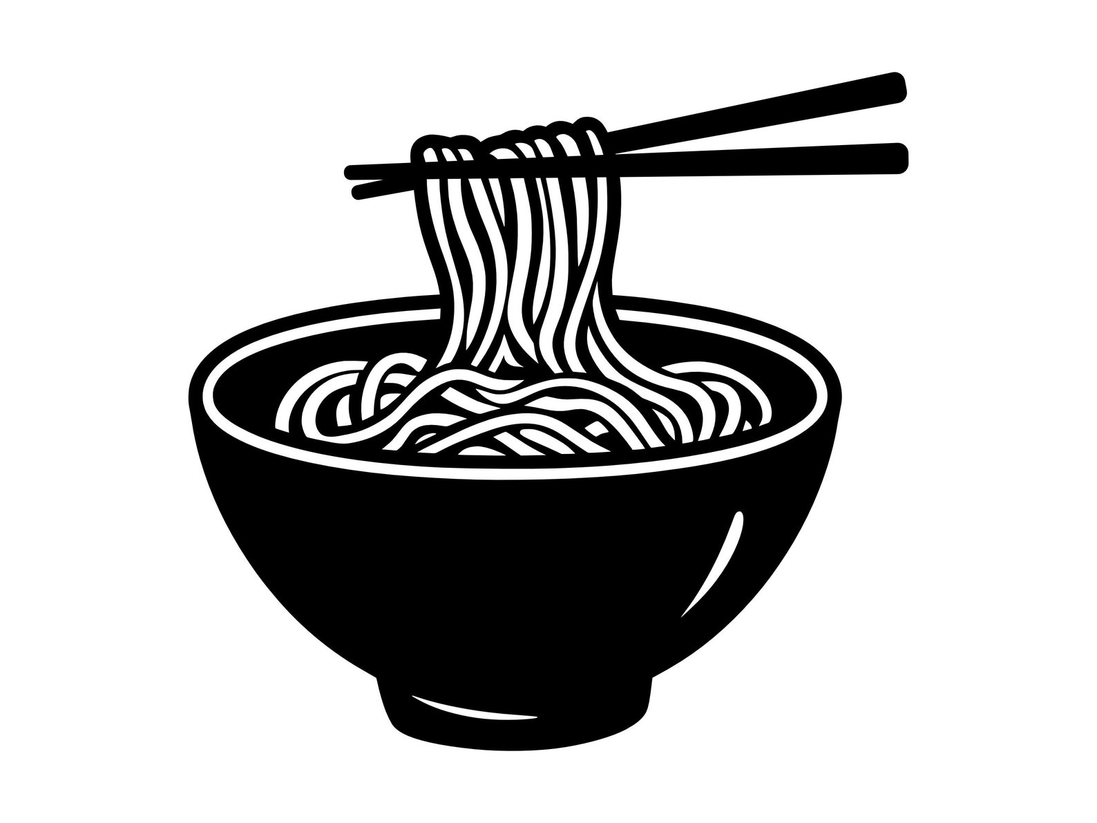 Noodles SVG - Bowl of Noodles Ramen Asian Cuisine Food Silhouette Clip ...