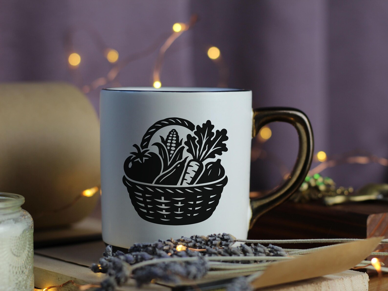 Vegetable Basket SVG - Farmers Market Organic Produce Harvest Kitchen ...