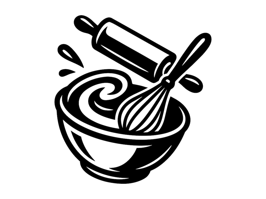 Baking Tools SVG - Kitchen Baking Whisk Rolling Pin Mixing Bowl ...