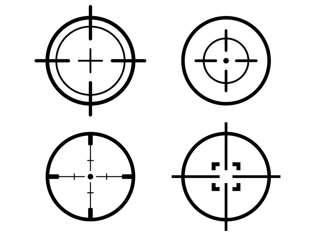 Crosshairs SVG Pack - Rifle Gun Scope Target Printable Silhouette ...