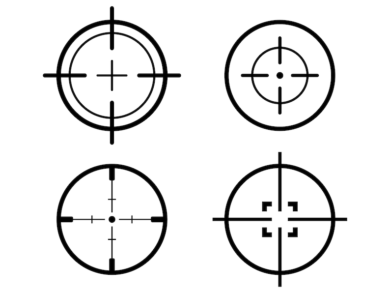 Crosshairs SVG Pack - Rifle Gun Scope Target Printable Silhouette ...