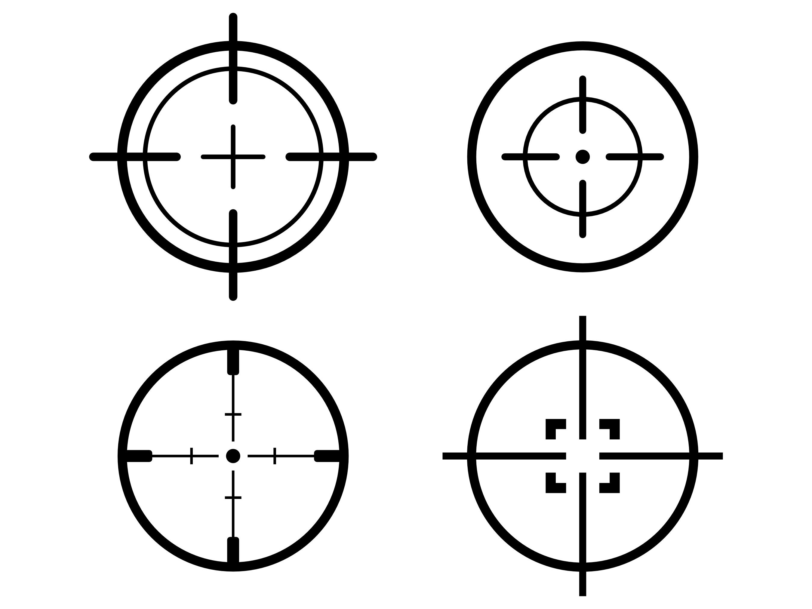 Crosshairs SVG Pack - Rifle Gun Scope Target Printable Silhouette ...