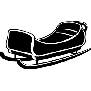Snow Sled SVG - Christmas Winter Snow Sleigh Toboggan Silhouette Clip ...