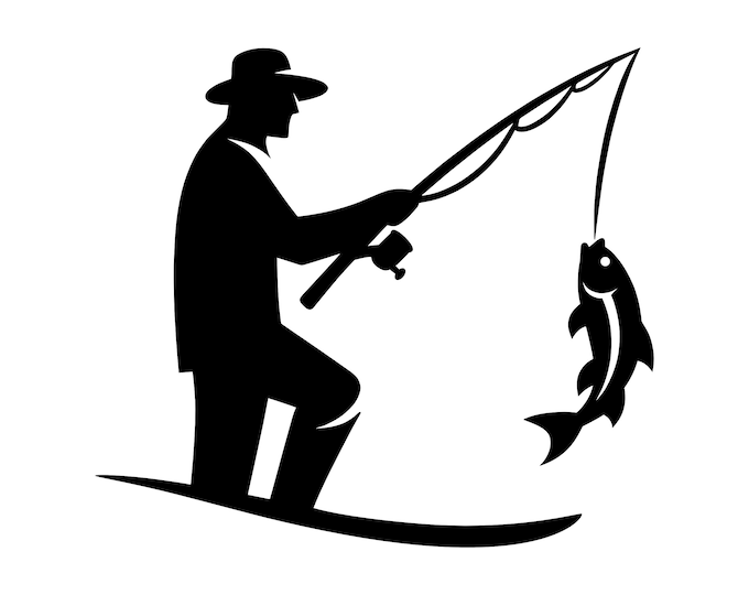 Fly Fishing Scene, SVG PNG Files for Cutting Machines, Digital Clipart ...