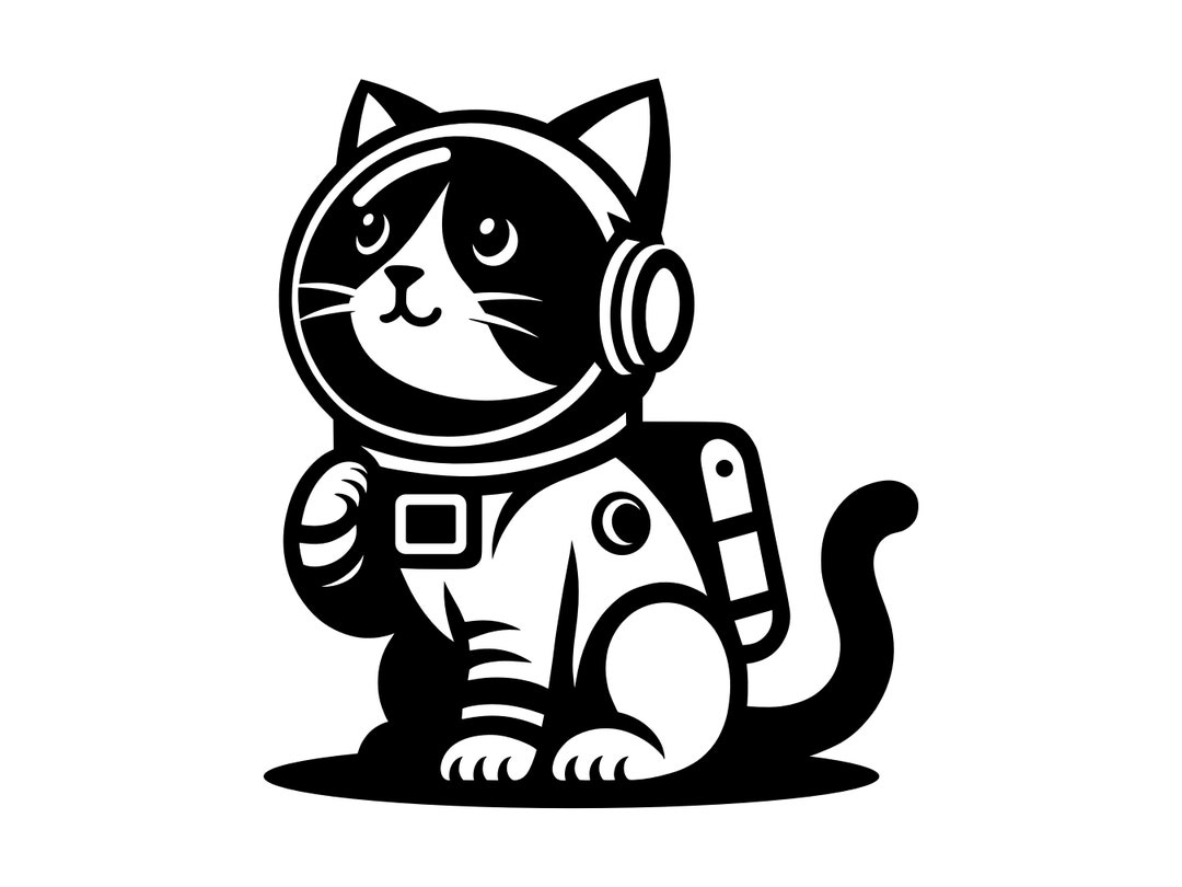 Astronaut Cat SVG - Space Explorer Cat Printable Clip Art Cut File ...