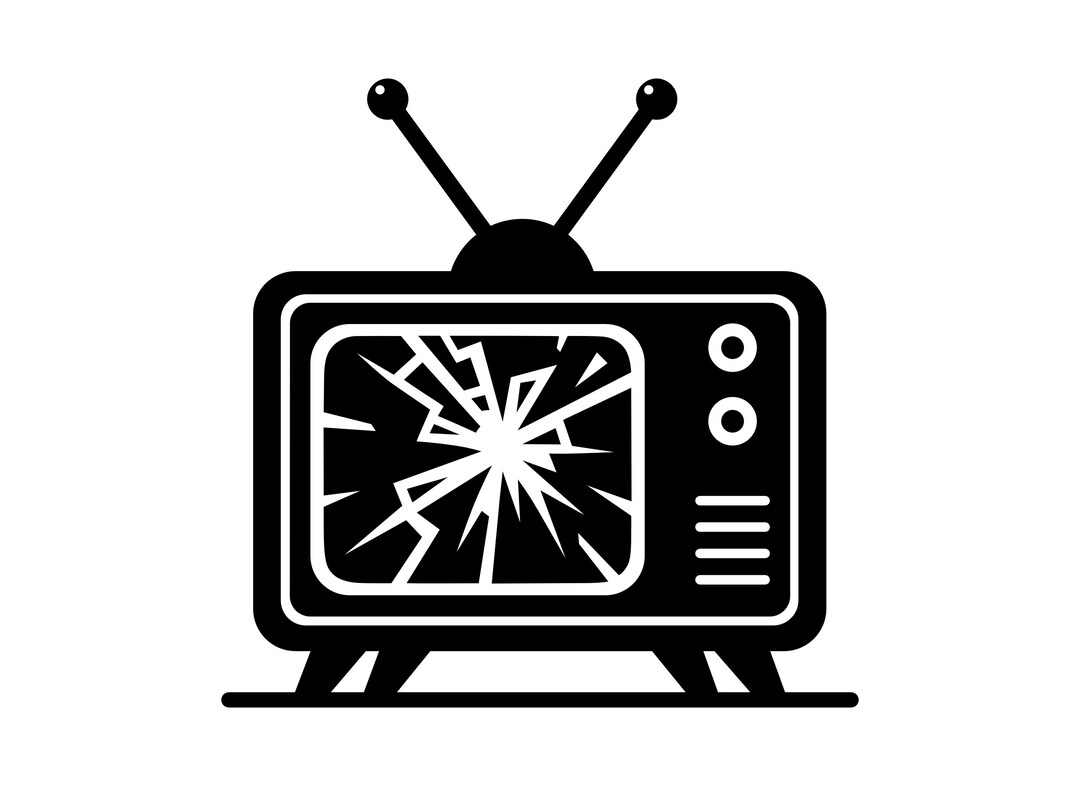 Broken TV SVG - Smashed Television Retro TV Electronics Printable Clip ...